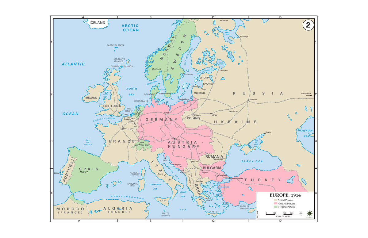 WW1 Europe - It's a map. - A R C T I C O C E A N AT L A N T I C B AY O ...