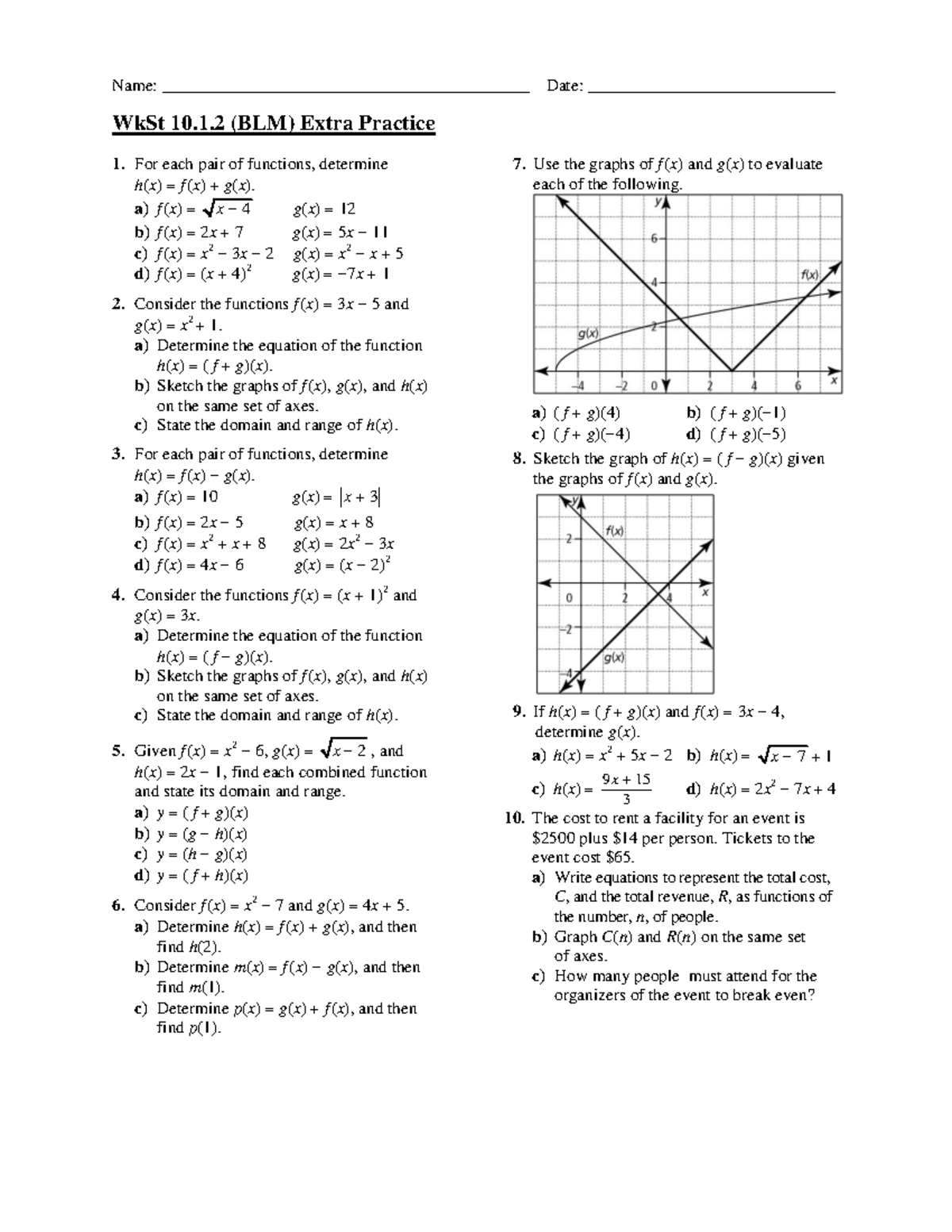10 - Answer keys of worksheet 10 - Name ...
