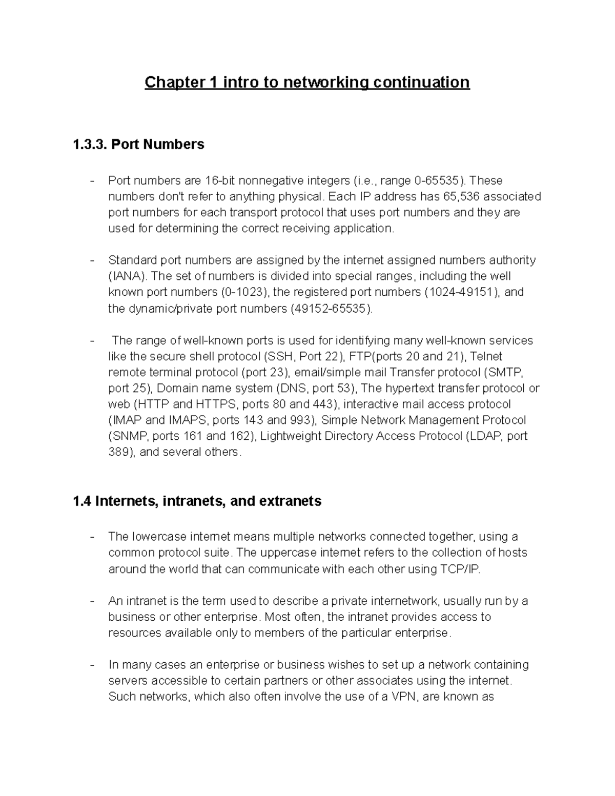 Intro To Networking Continuation 3 Port Numbers Port Numbers Are 16 Bit Nonnegative Integers