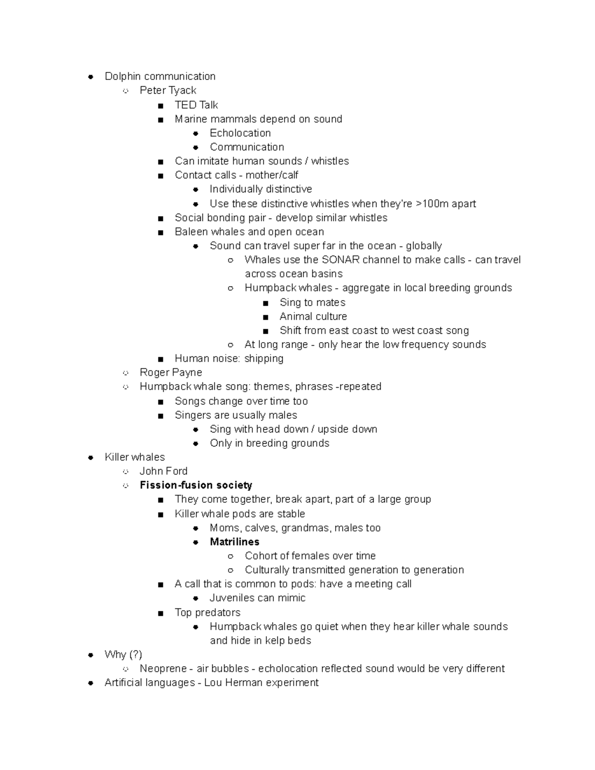 3 23 Notes - Dolphin communication Peter Tyack TED Talk Marine mammals ...