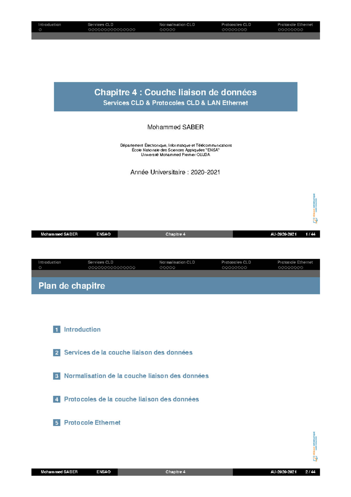 Chap4 Couche Liaison Données Chapitre 4 Couche Liaison De Données Services Cld And Protocoles