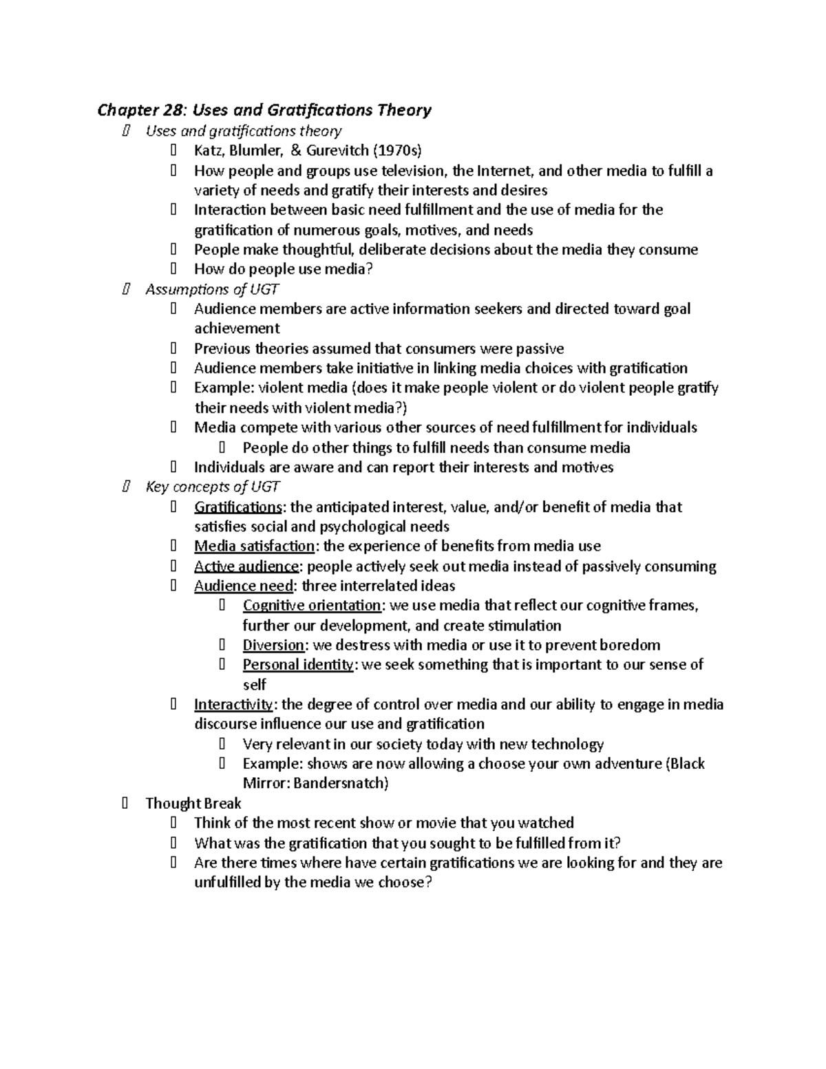 Chapter 28 Uses and Gratifications Theory - Chapter 28: Uses and ...