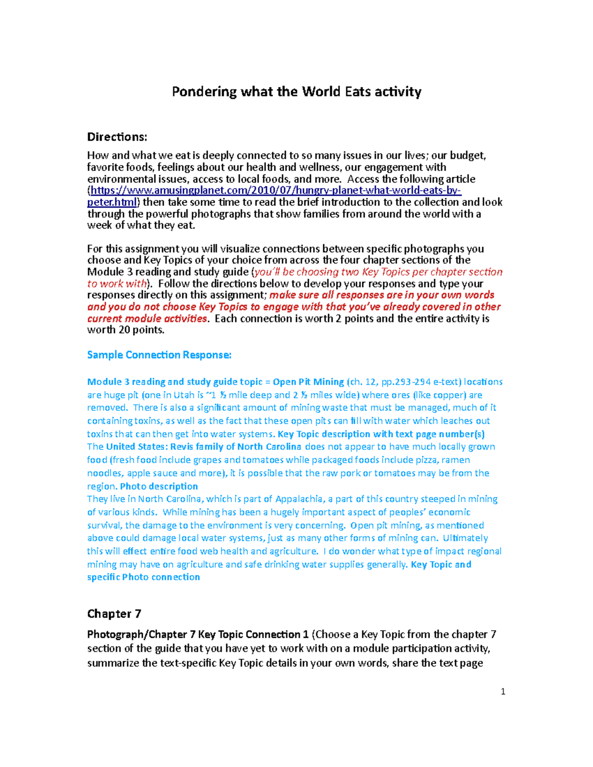 Module 3 activity- What the World Eats activity - Pondering what the ...