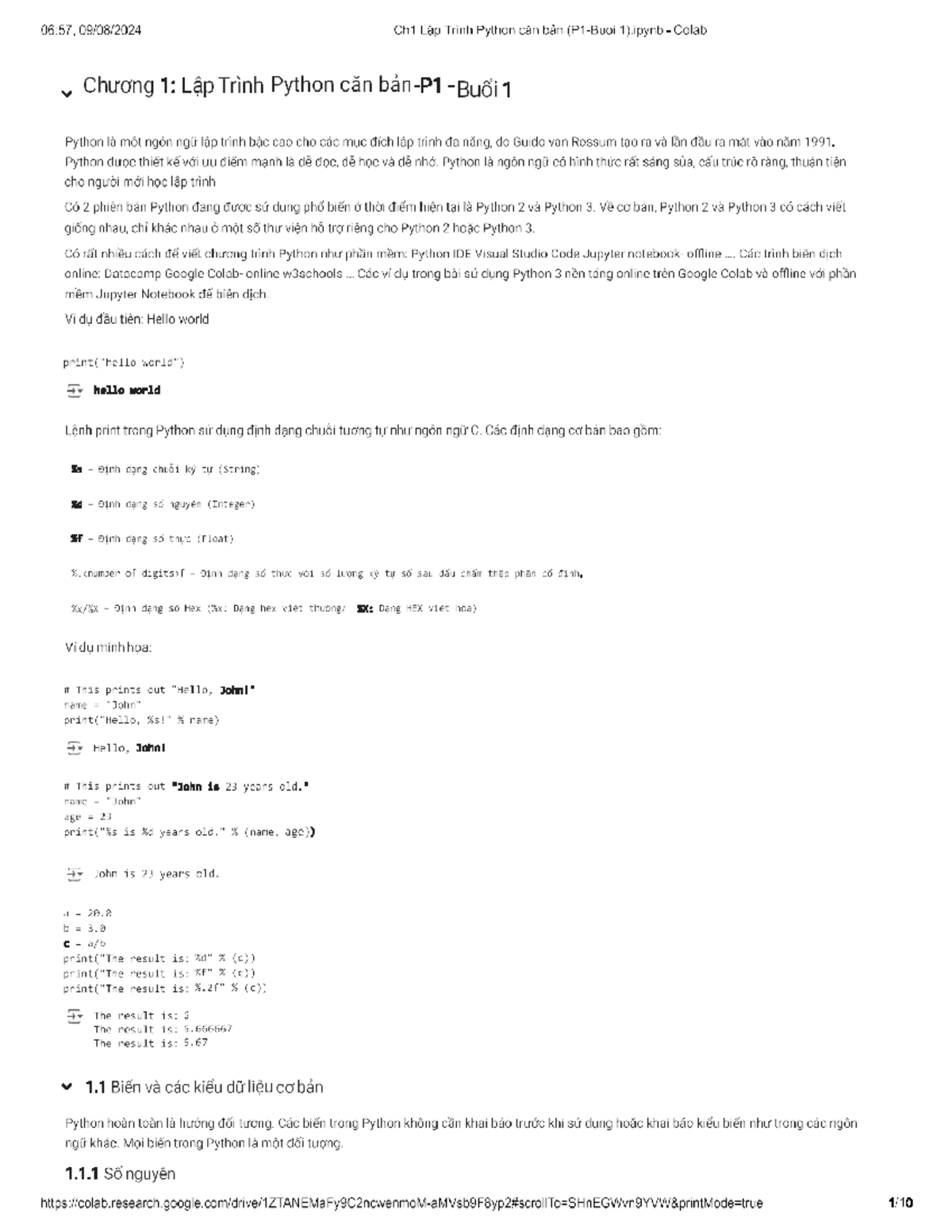 Ch1 Lập Trình Python Căn Bản (P1-B1) - 06:57, 09/08/2024 Ch1 Lâp Trinh Python can ban (P1-Buoi ...