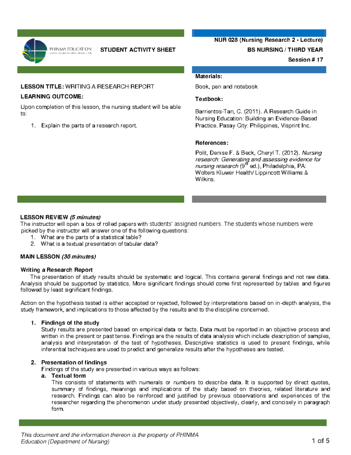 SAS- Session -17 Research 2 - This document and the information thereon is the property of ...