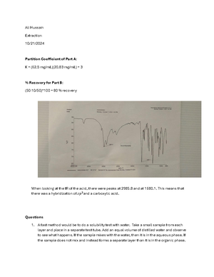 Column Chromatography Lab Report - Ali Hussain Column Chromatography ...