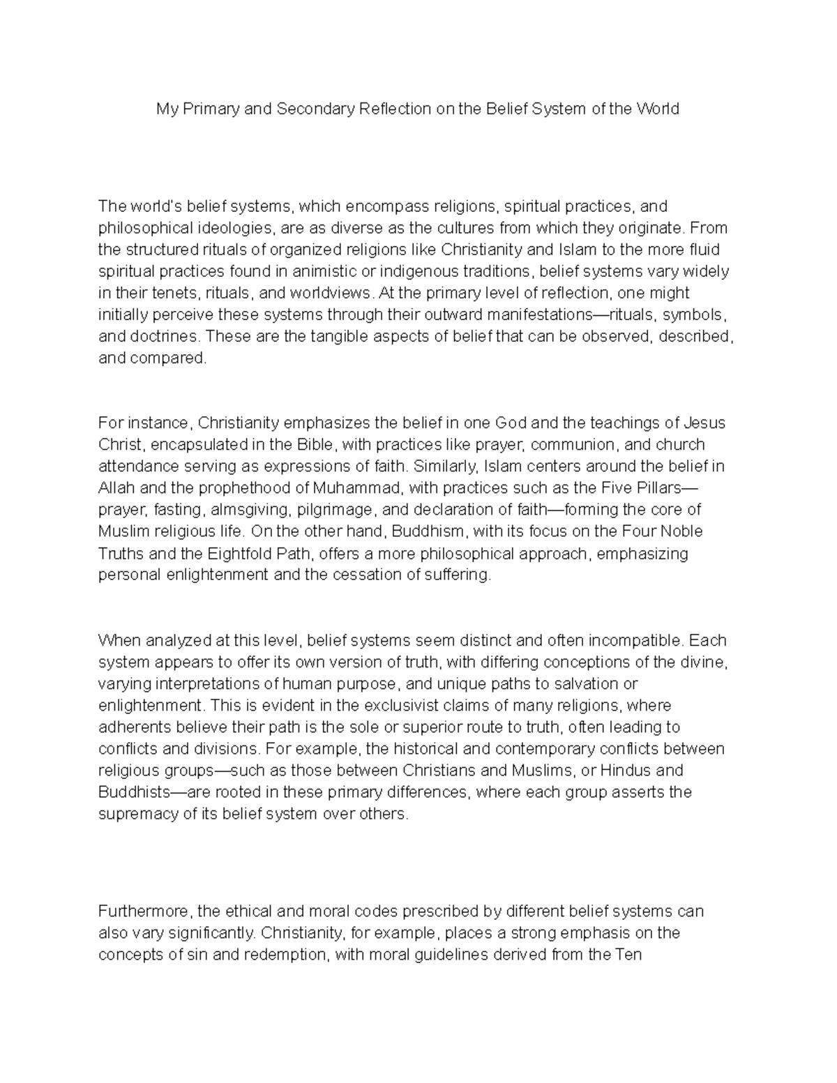 R's Philosphy - My Primary and Secondary Reflection on the Belief ...