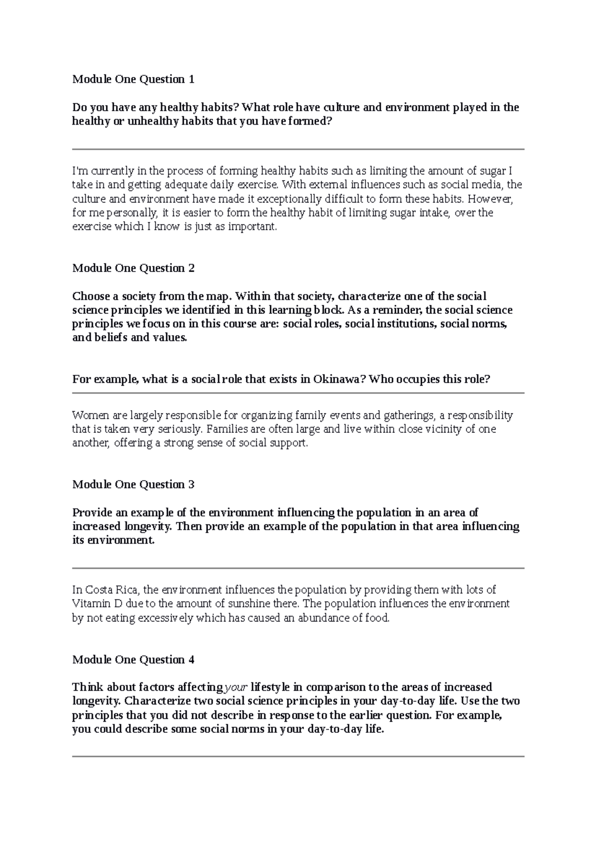 SCS 200 Module 1 Responses - Module One Question 1 Do you have any ...