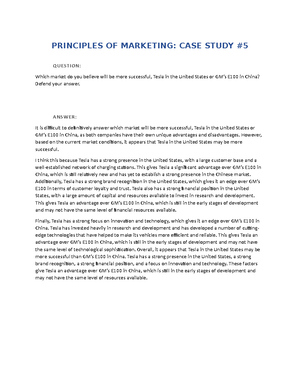 Principles OF Marketing - CASE Study 4 - PRINCIPLES OF MARKETING: CASE ...