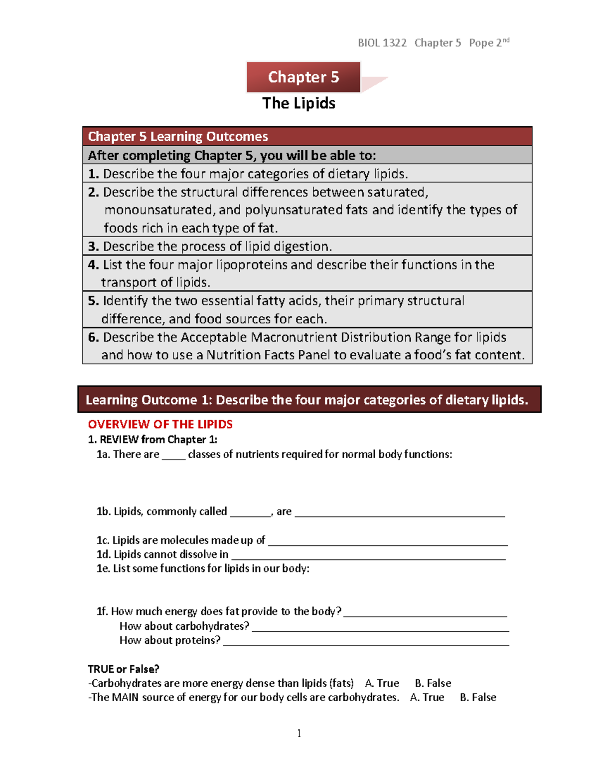 Ch5 Lipids Pope2 - n/a - Warning: TT: undefined function: 32 Warning: TT: undefined function: 32 ...