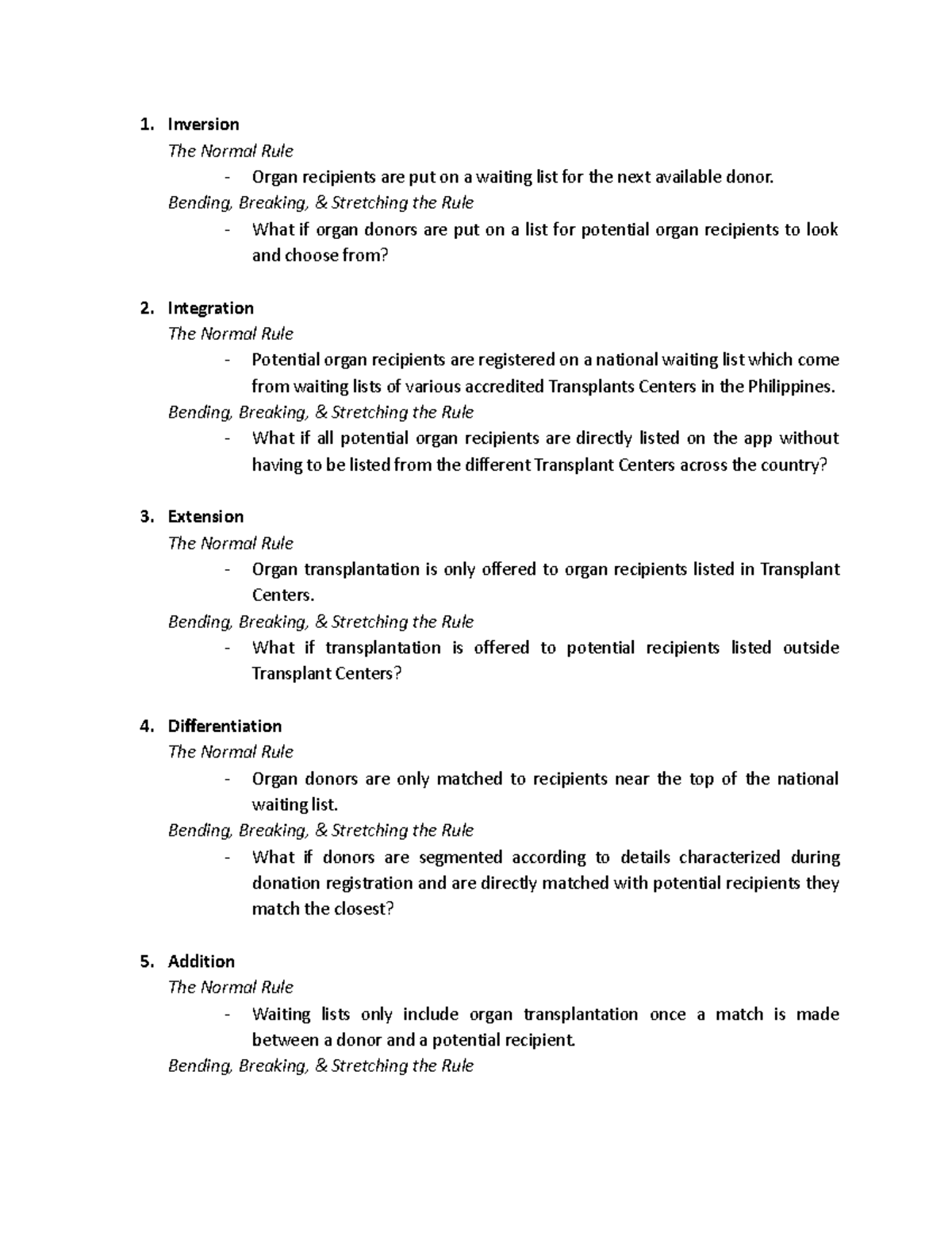 Fast Idea Generator - Inversion The Normal Rule - Organ recipients are ...