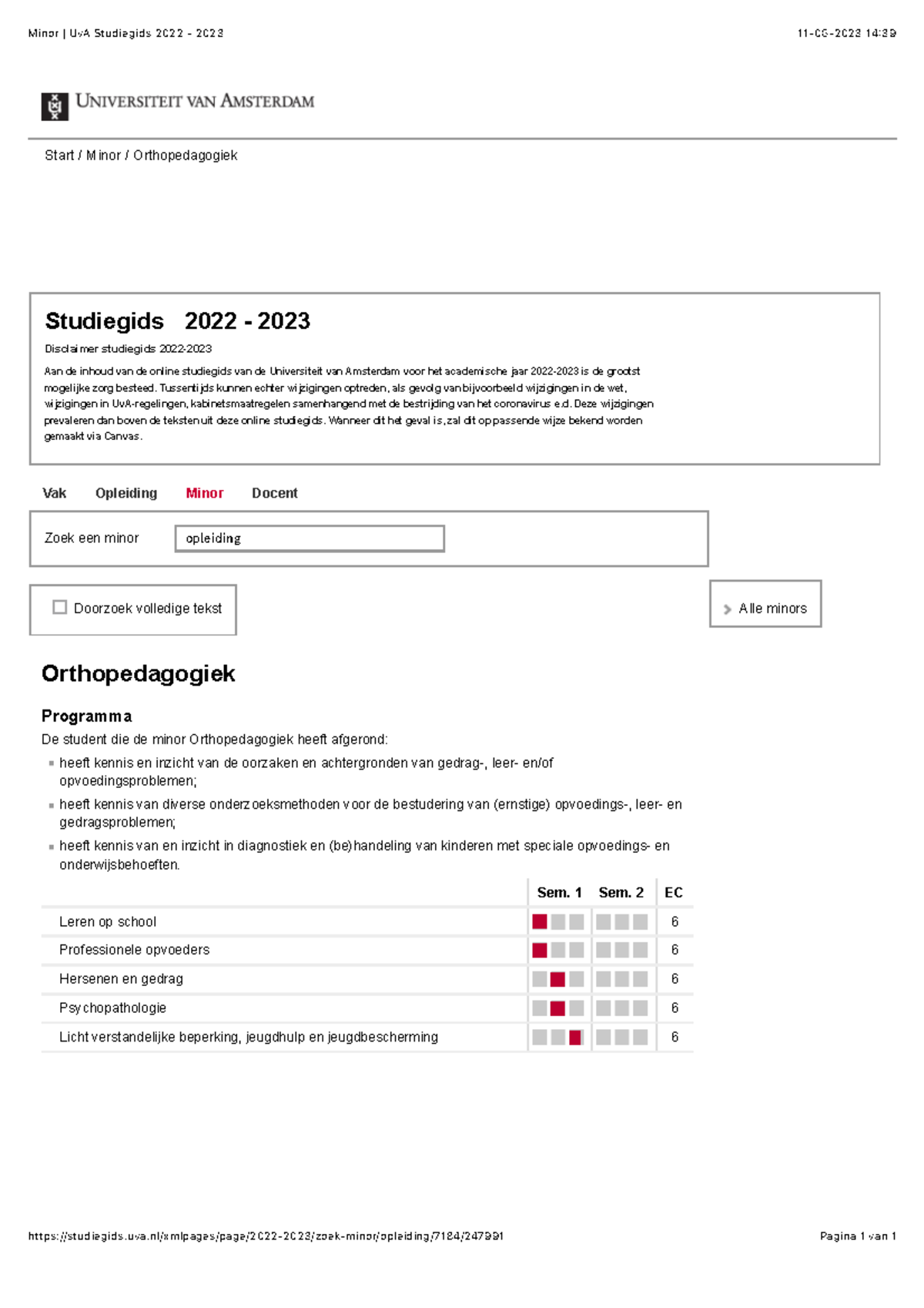 Minor Uv A Studiegids 2022 - 2023 - Minor | UvA Studiegids 2022 - 2023 ...