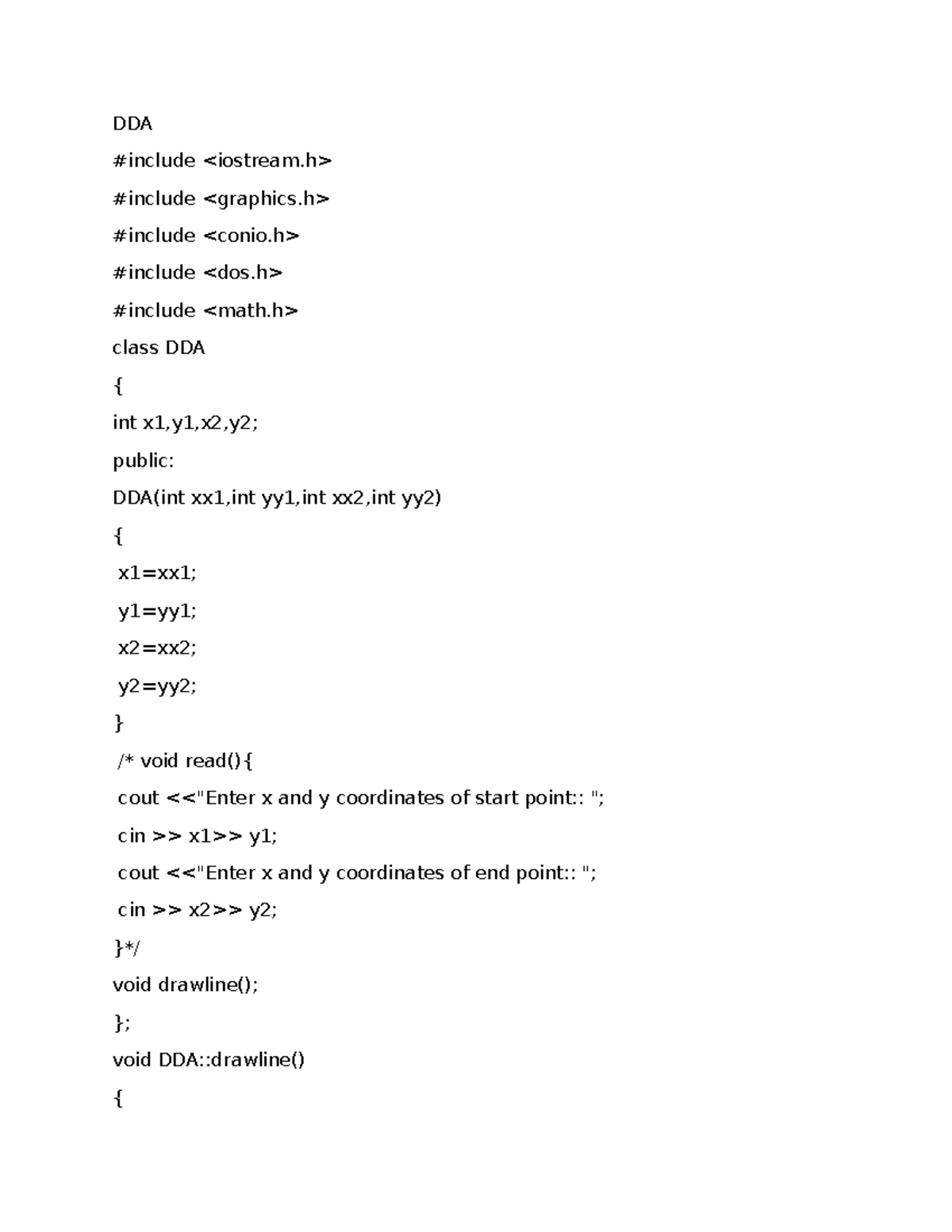 DDA - Code - DDA #include #include #include #include - Studocu