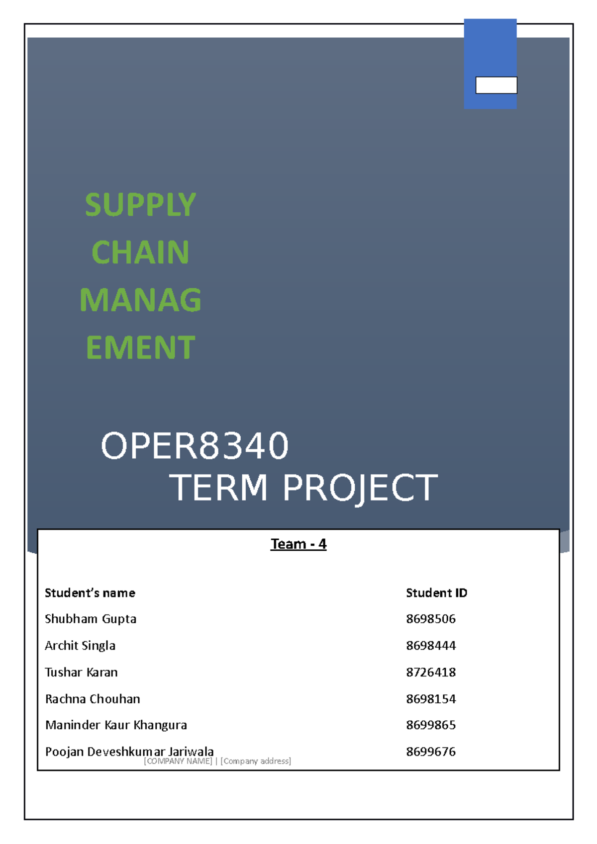 Term project (Team-4) - final assignment - OPER TERM PROJECT Team - 4 ...