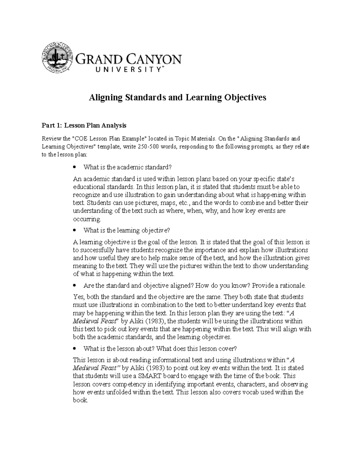 Aligning Standards and Learning Objectives - On the Standards and ...