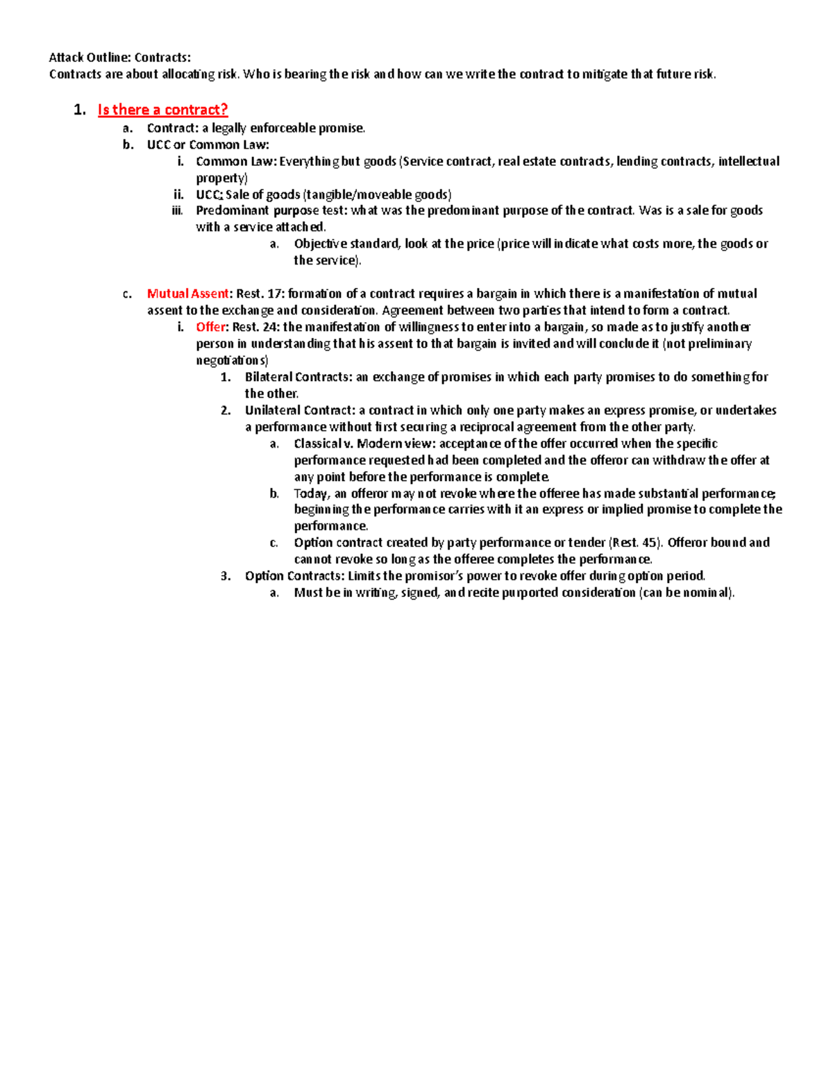 Contracts Attack - N/A - Attack Outline: Contracts: Contracts are about ...