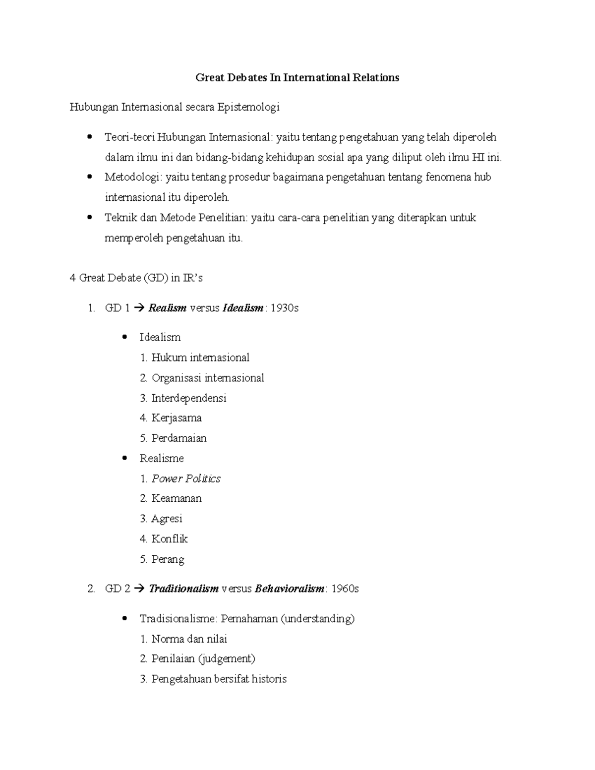 PIHI week 10 - Great Debates In International Relations - Great Debates ...