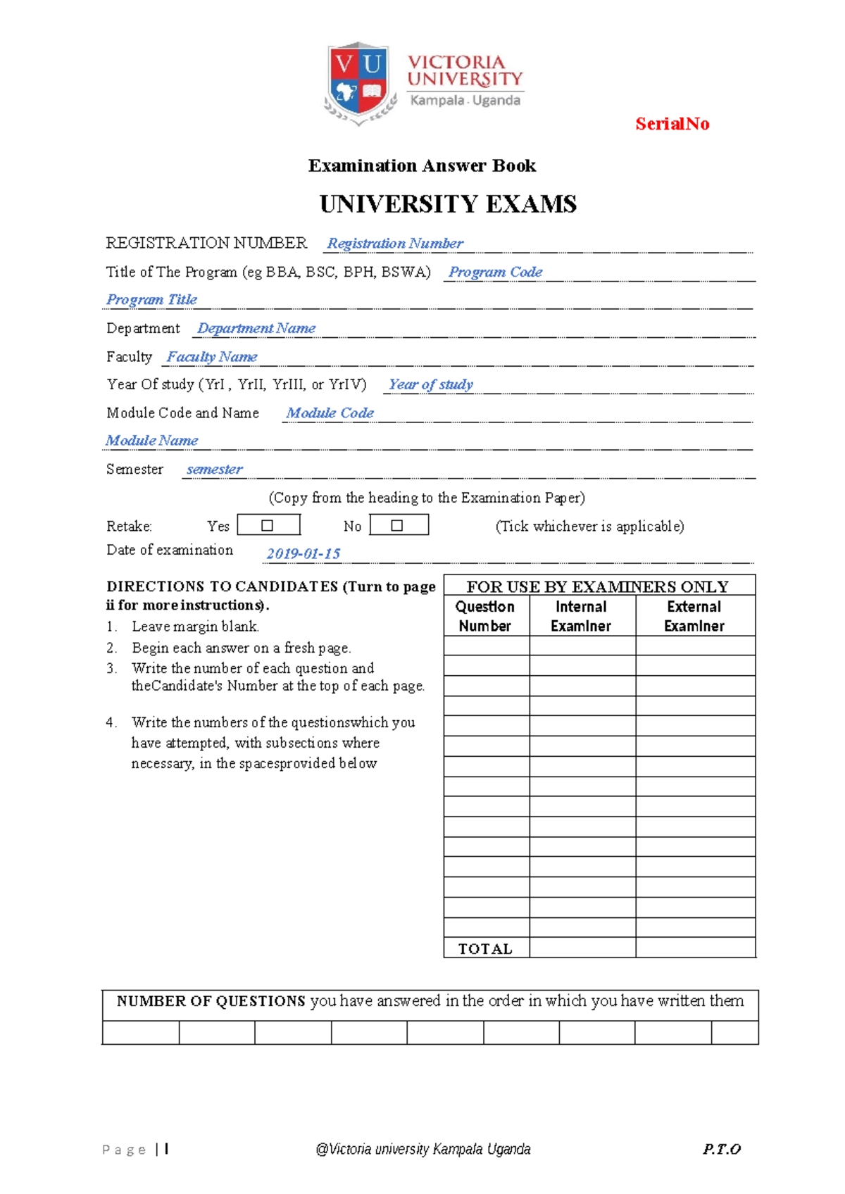 Exam negligence - Examination - Examination Answer Book UNIVERSITY ...