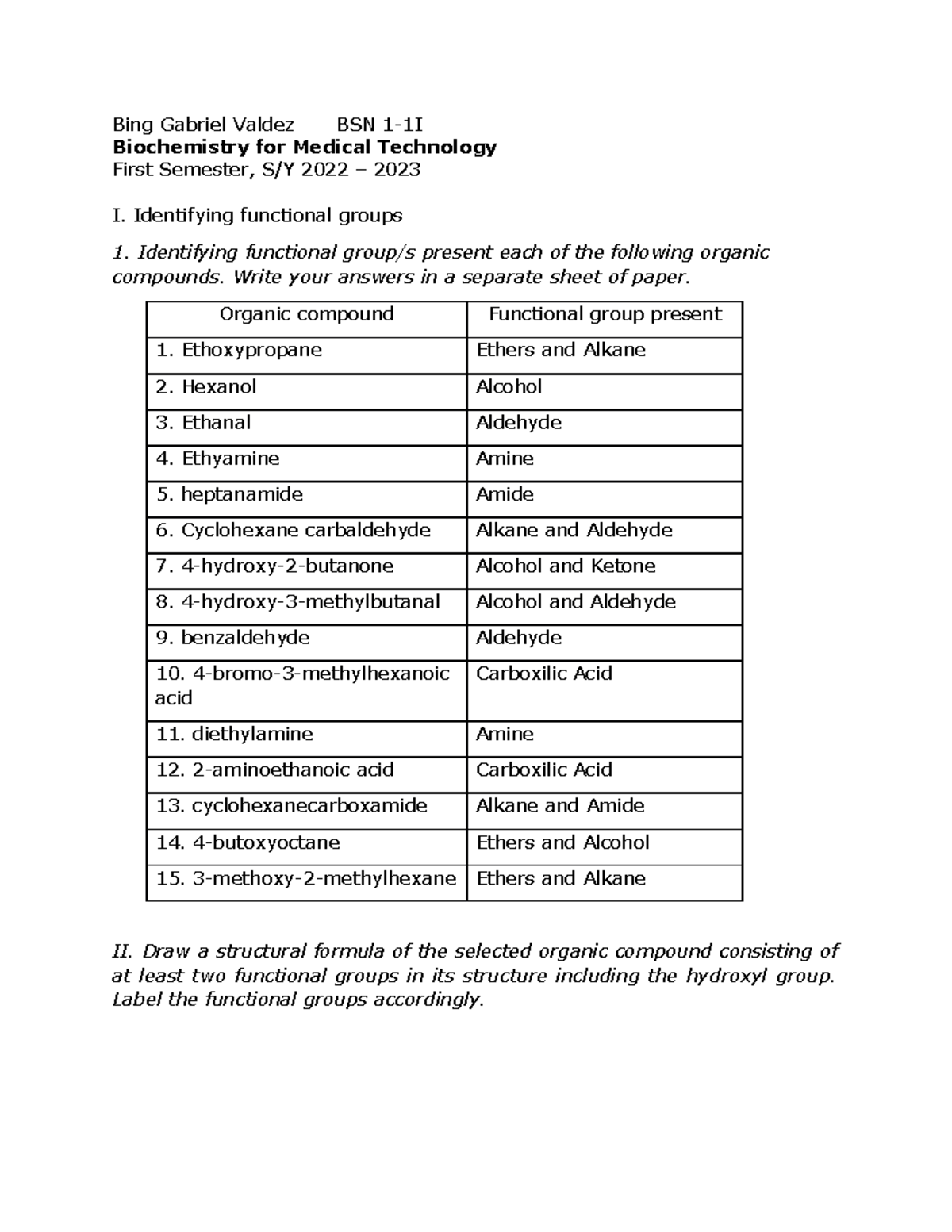 Bio Chem Activity 1 - biochem notes - Bing Gabriel Valdez BSN 1-1I ...