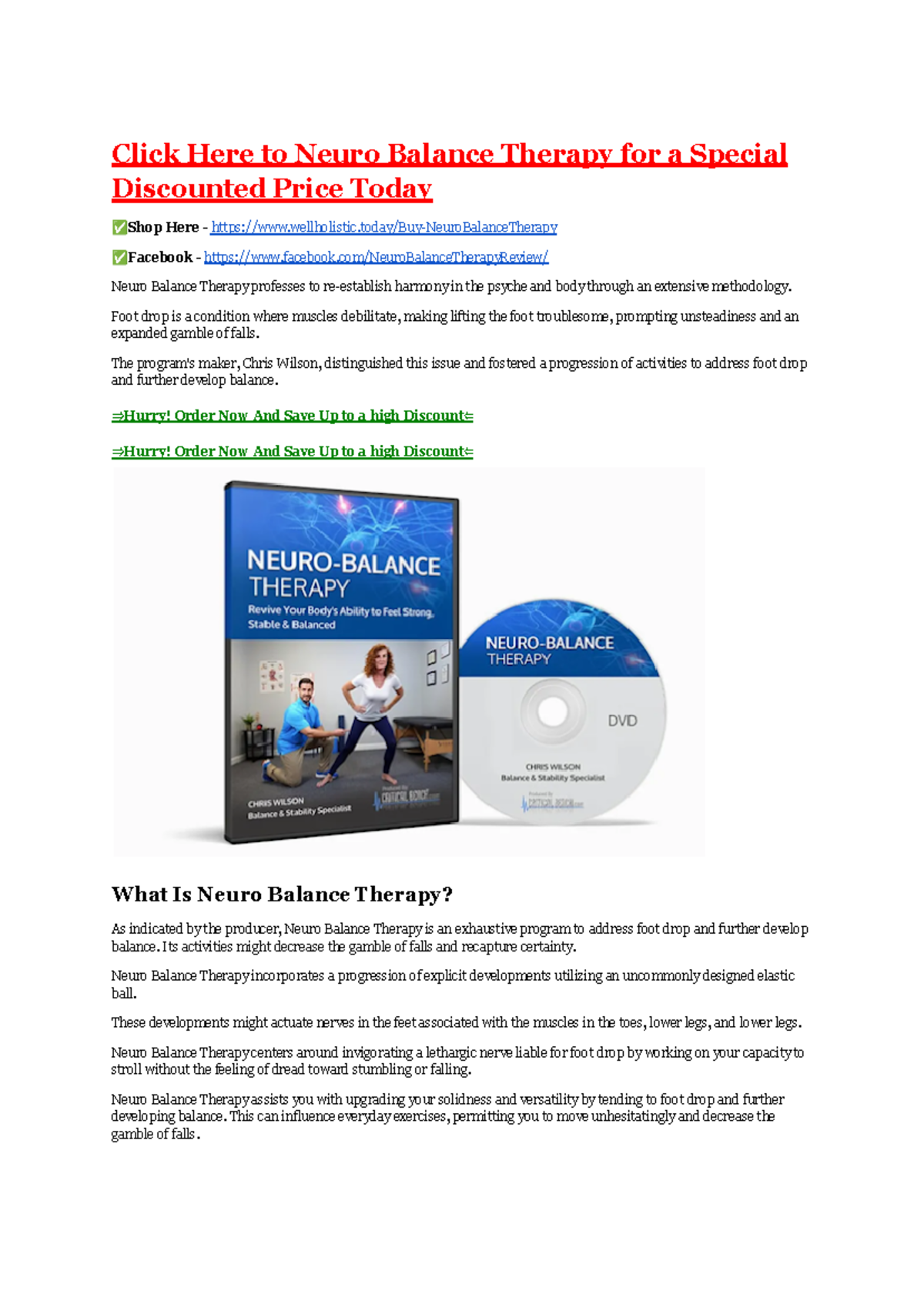 Neuro Balance Therapy Support Neurological Health - Click Here to Neuro ...