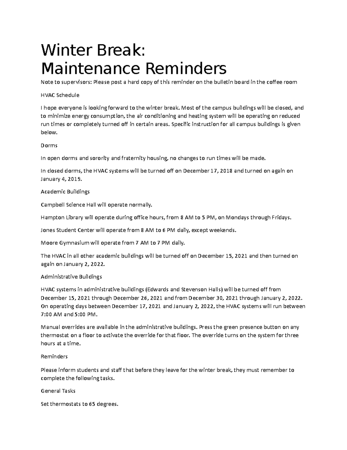 Castillo Exp19 Word Ch02 HOEAssessment Maintenance - Winter Break ...