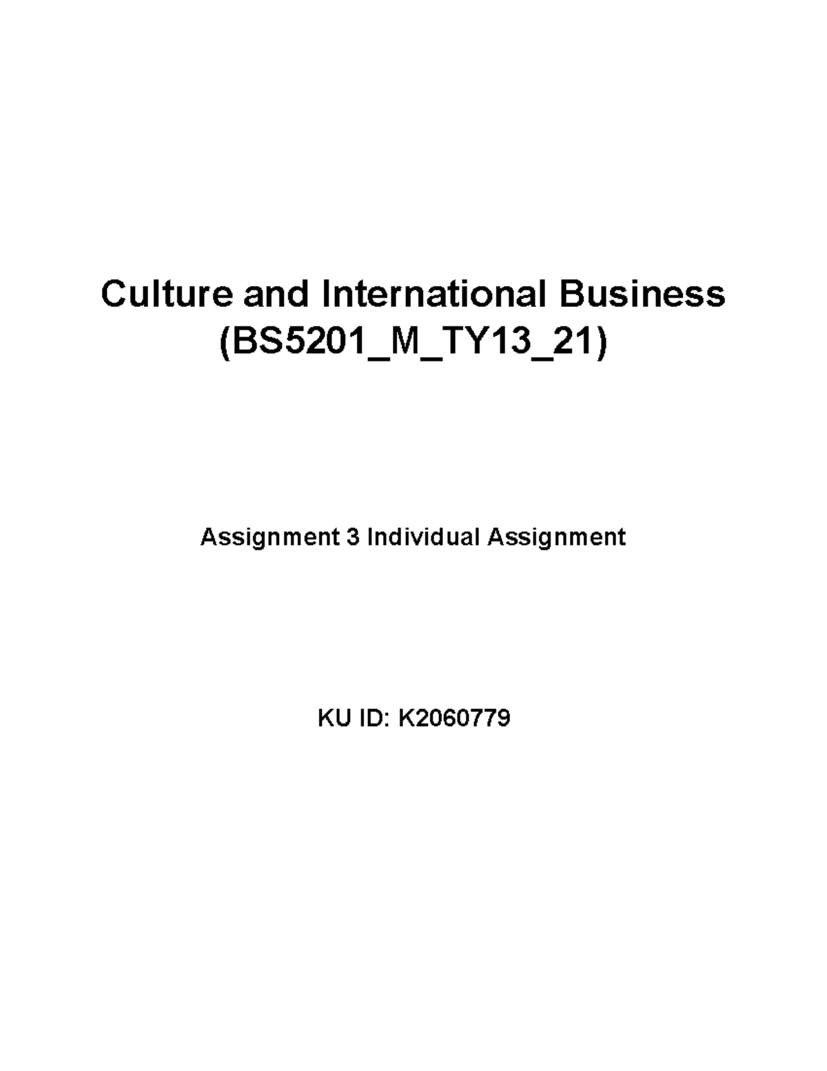 Assignment 3 CIB - brief descripion about project - Culture and ...