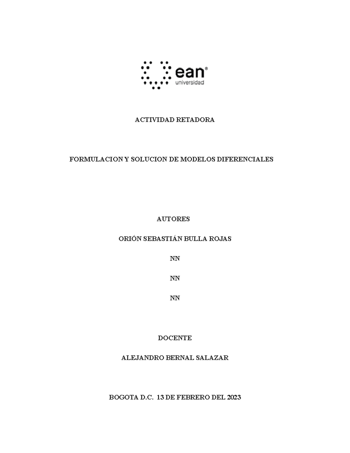 Encuentro Intermedio (smith - ACTIVIDAD RETADORA FORMULACION Y SOLUCION ...
