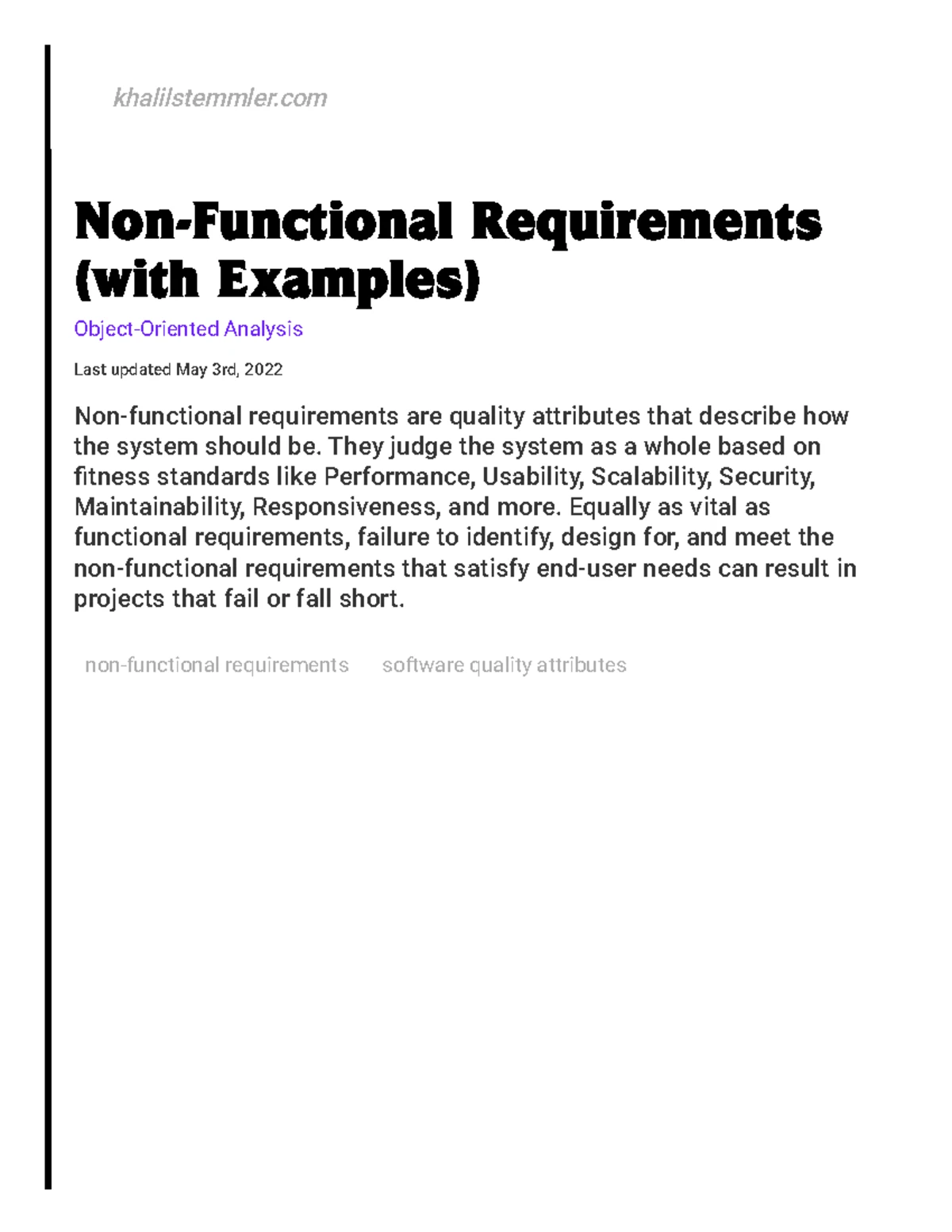 Functional and Non-functional Requirements Specification and Types ...