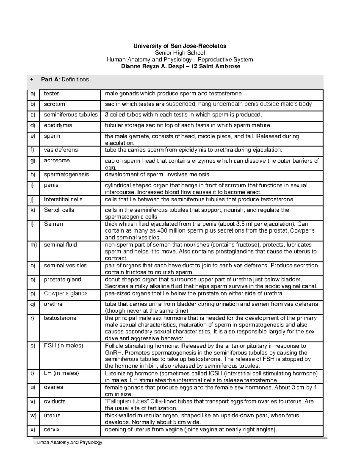 reproductive system, anatomy and physiology, lecture notes, science ...