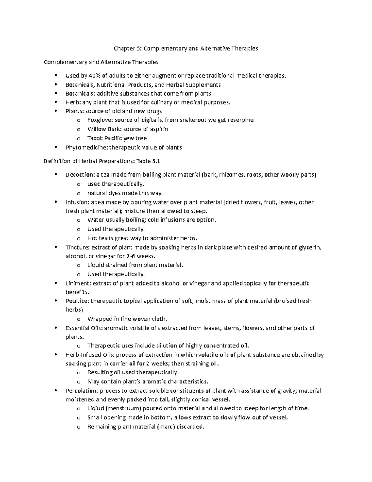 Chapter 5 - nana - Chapter 5: Complementary and Alternative Therapies ...