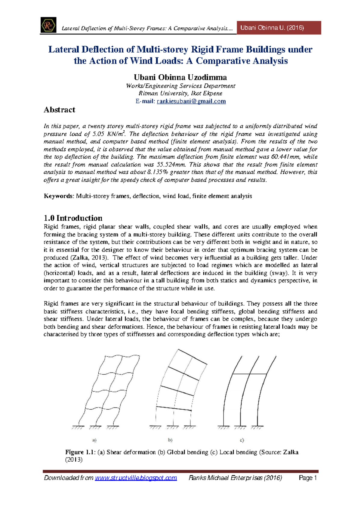 Lateral Deflection of structures - Lateral Deflection of Multi-storey ...