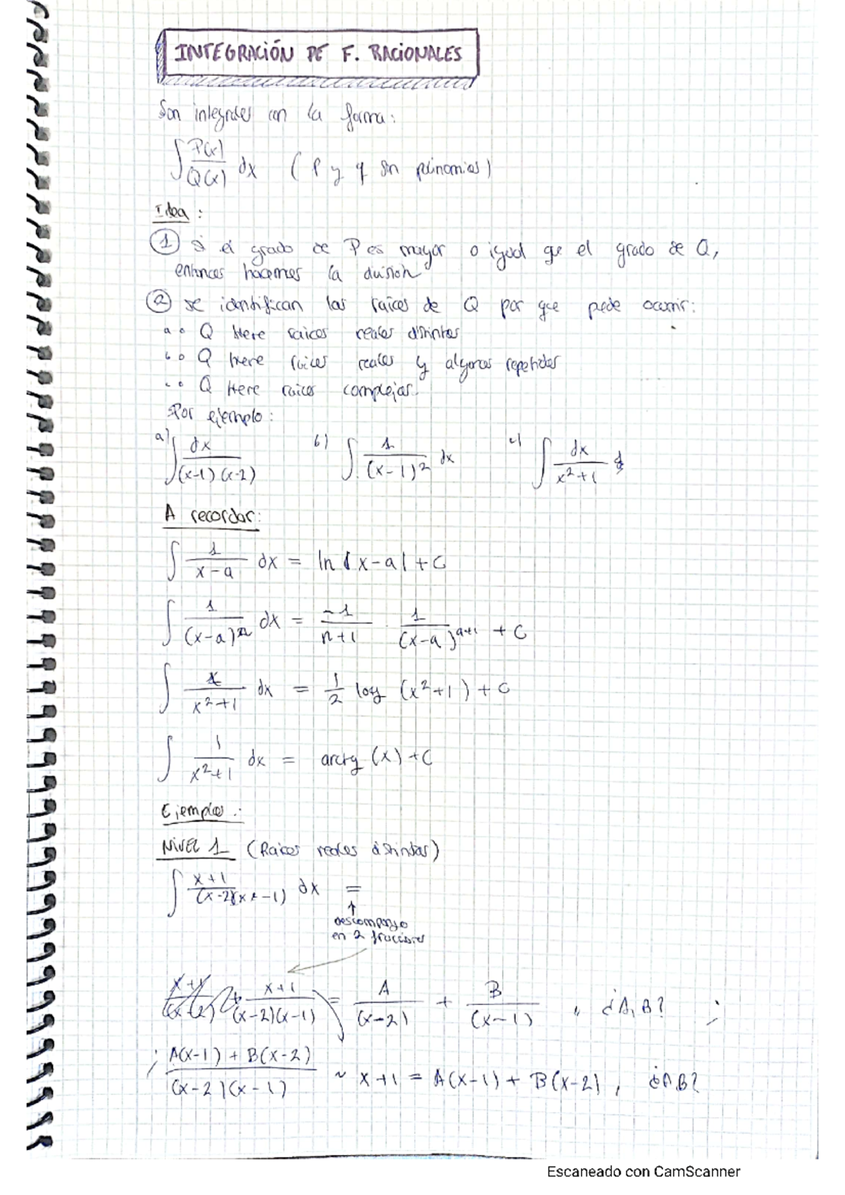 Integrales racionales - Calculo - Studocu