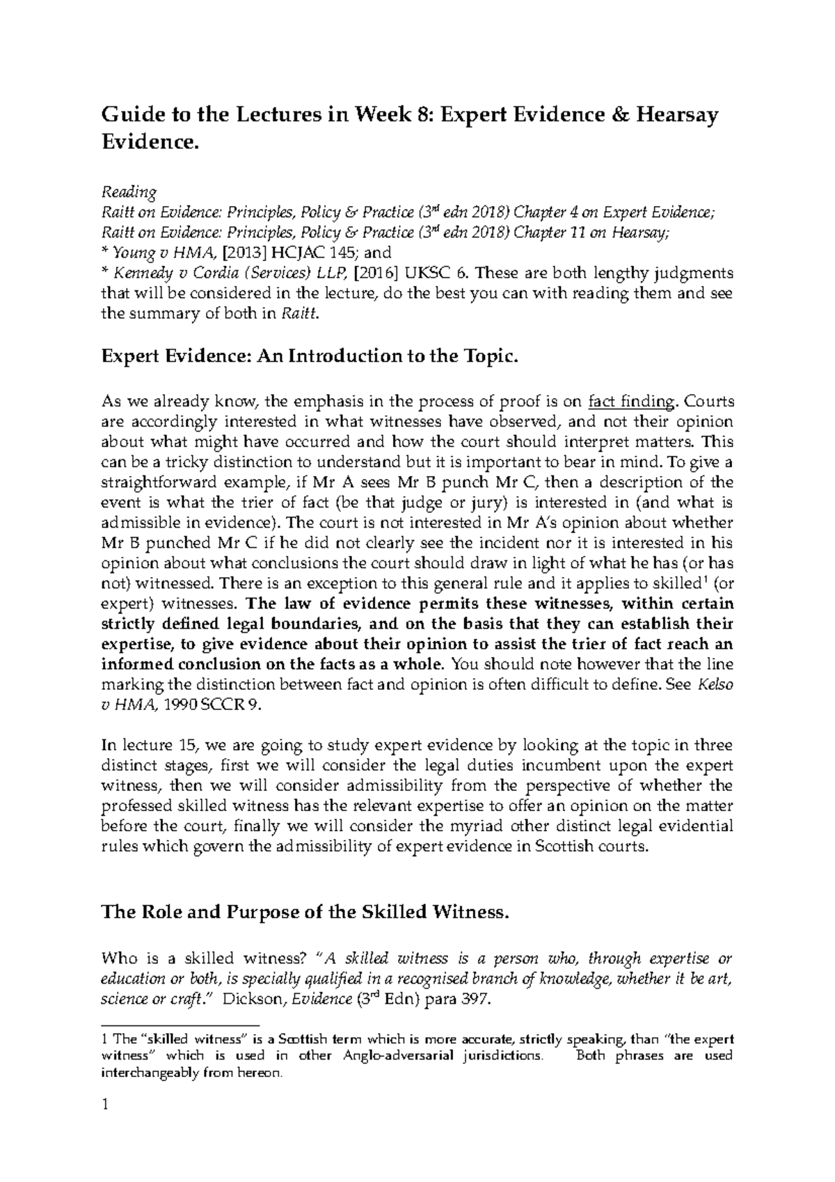 Guide to Lectures in Week 8 - Guide to the Lectures in Week 8: Expert ...