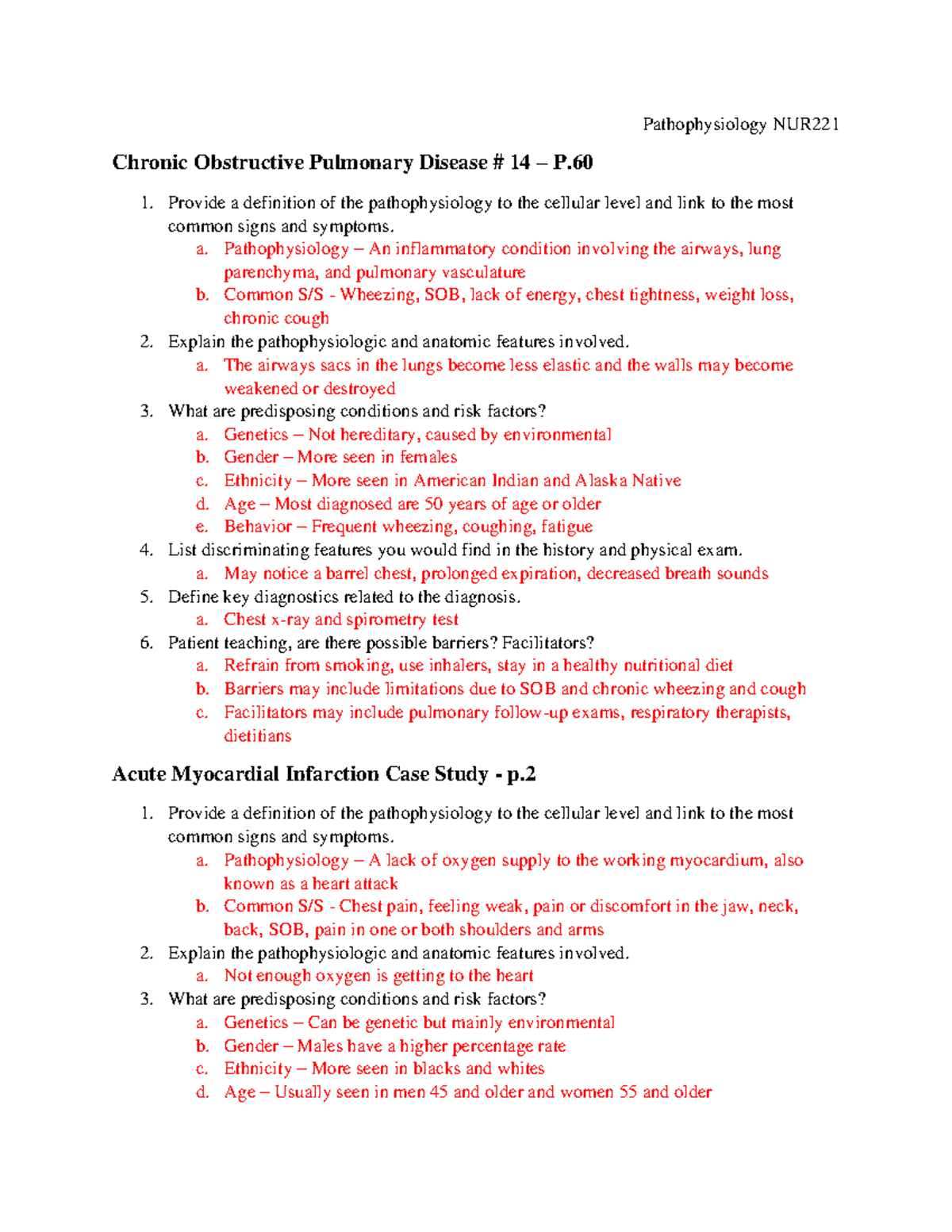 Unit 4 Case Studies - Unit assignment - Pathophysiology NUR Chronic ...