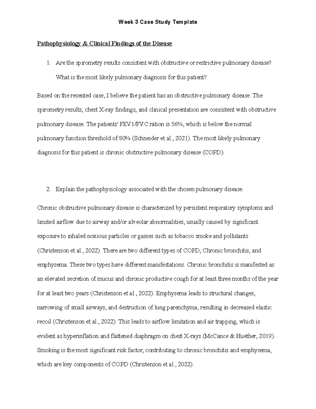 NR507 Week3 Case Study Template - Pathophysiology & Clinical Findings ...
