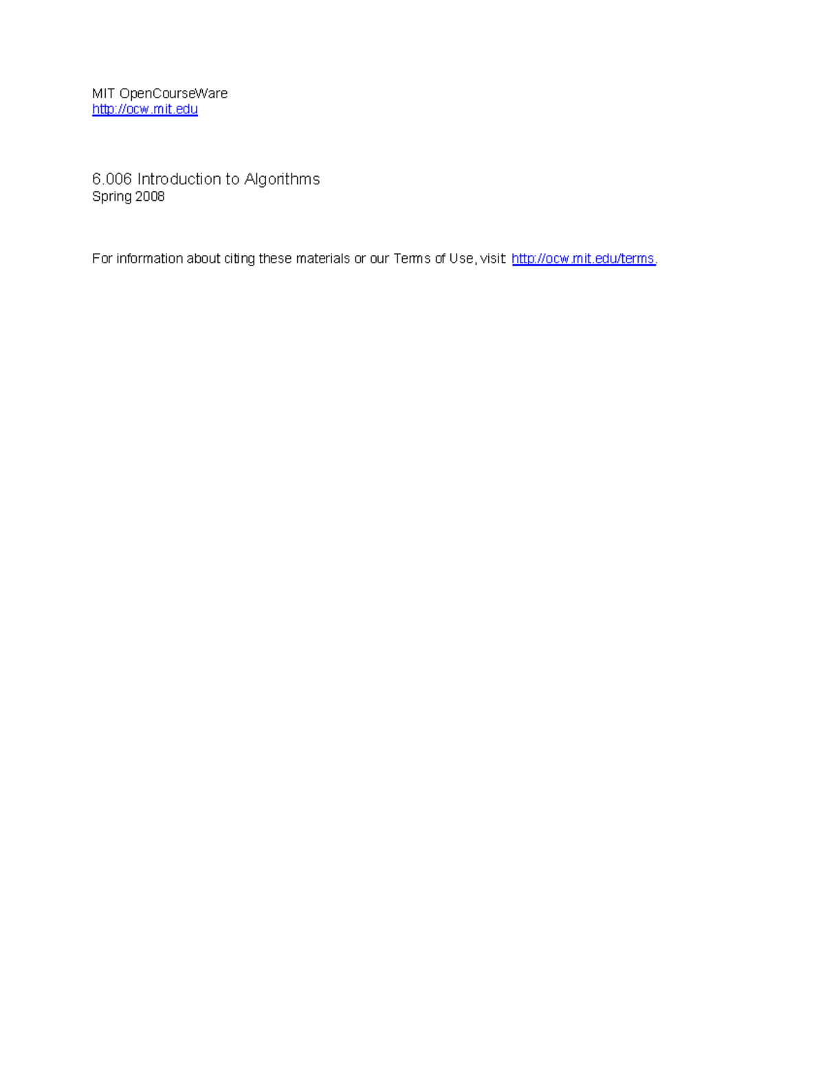 Lec3 Lecture Notes 6 Mit Opencourseware Ocwmit 6 Introduction To Algorithms Spring 2008 For