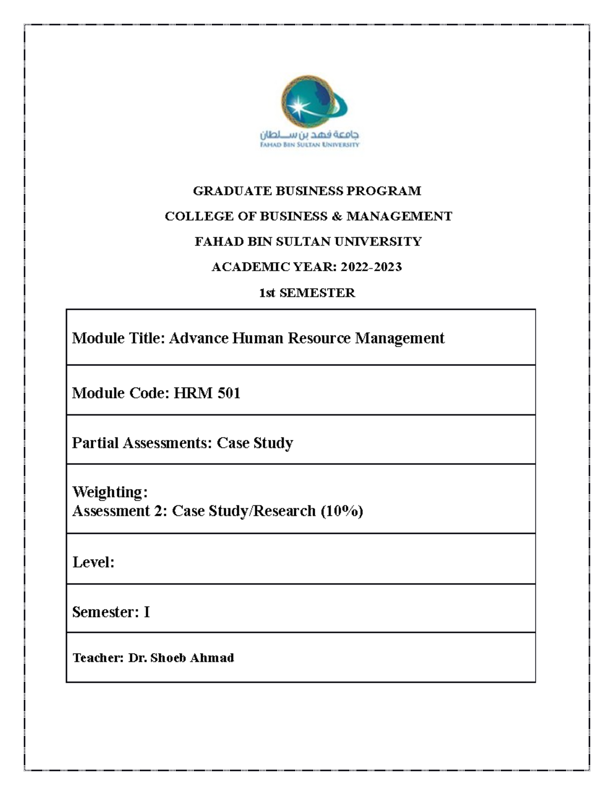 Graduate Business Program - GRADUATE BUSINESS PROGRAM COLLEGE OF ...