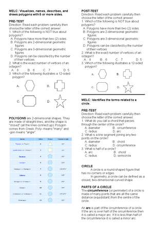Lesson plan math - MATHEMATICS / QUARTER 3/ GRADE 7 I. CURRICULUM ...