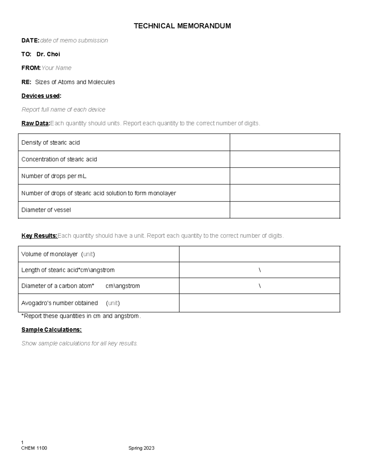 Avogadro-Tech. Memo SP 2023 - TECHNICAL MEMORANDUM DATE:date of memo ...