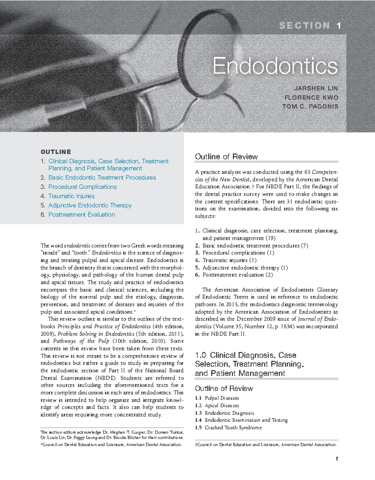 ENDO Mosby's Review for the NBDE Part II, 2e - 1 S E C T I O N 1 ...