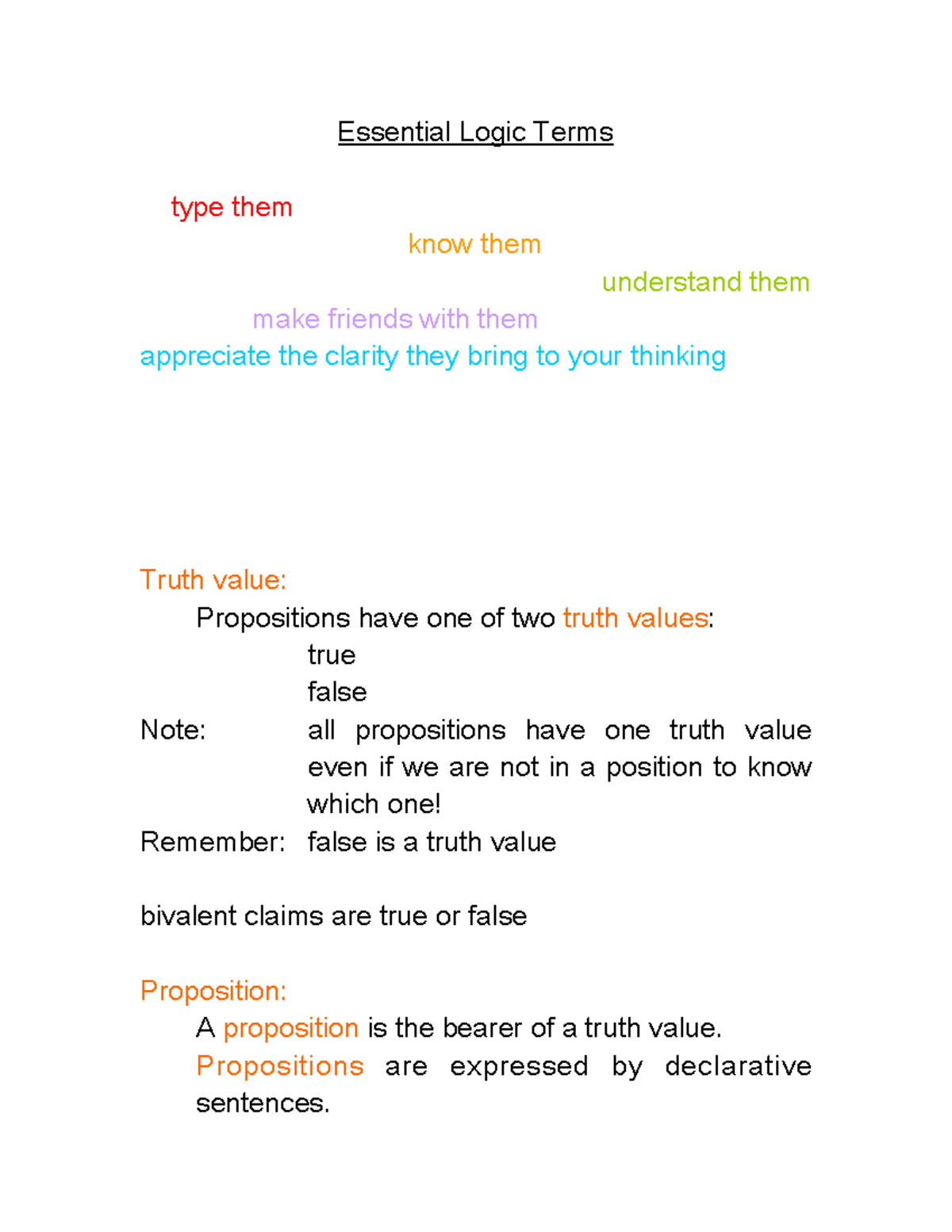 Notes-Logic Terms PDF - dr. richman - Essential Logic Terms type them ...