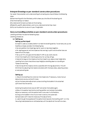 Maintainance notes - road construction - Interpret Drawings as per ...