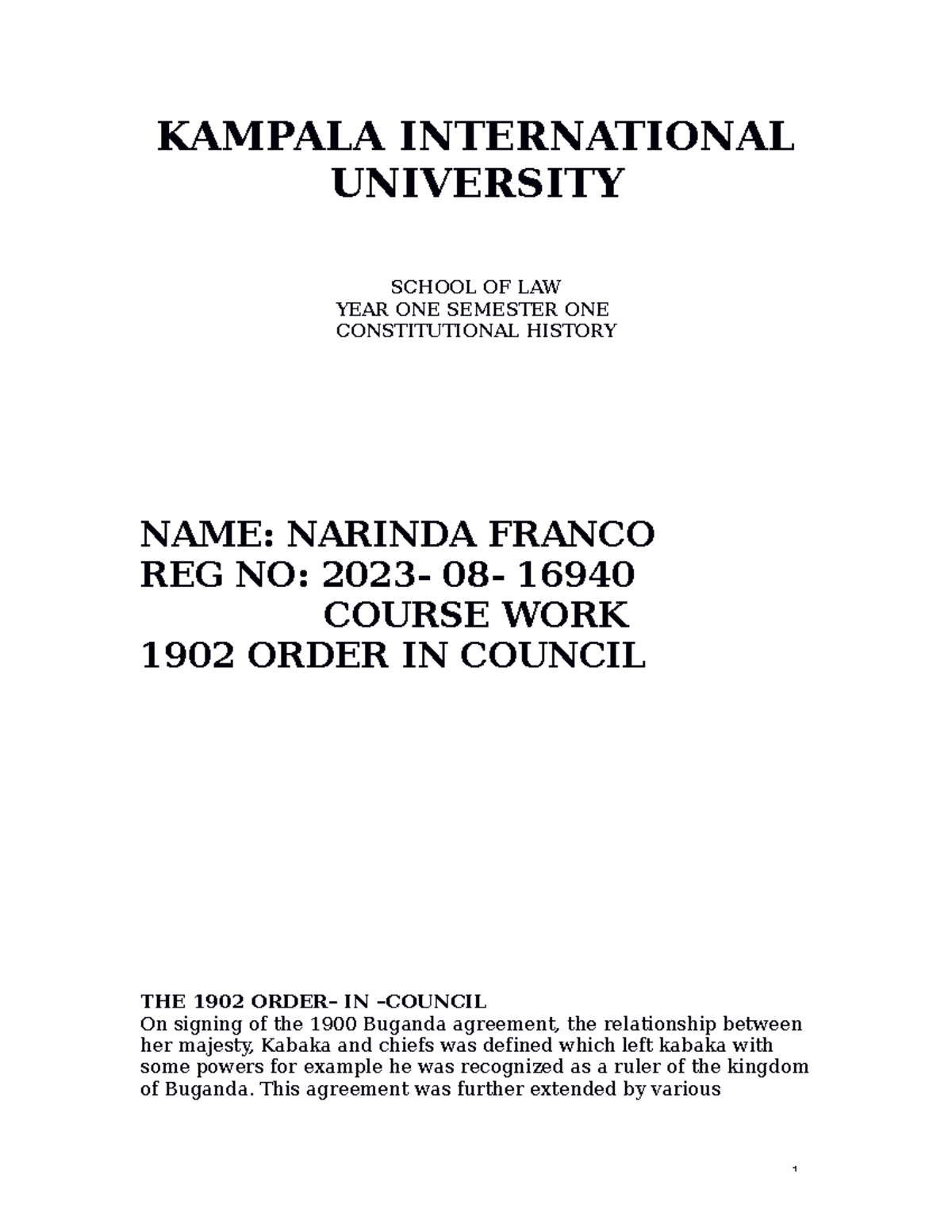 1902 Order IN Concil - Outlines of Indian Legal & Constitutional ...