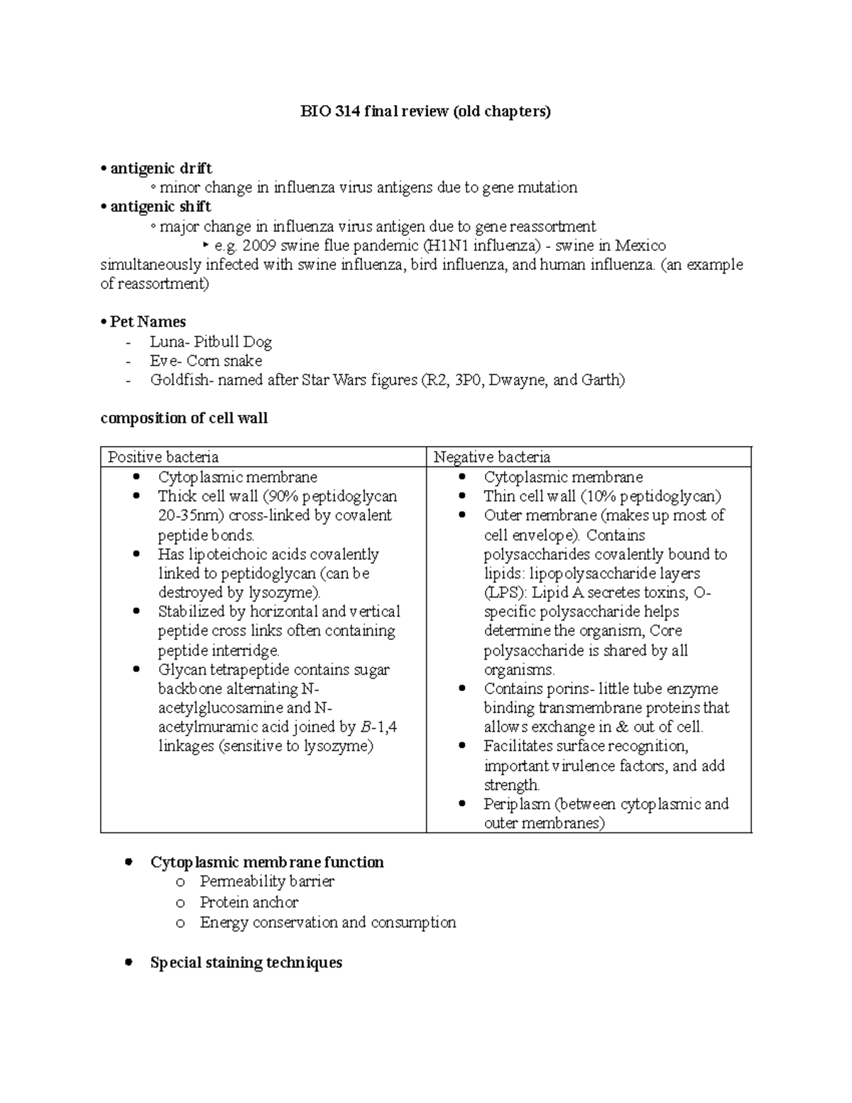 BIO 314 Final Review - BIO 314 final review (old chapters) • antigenic ...