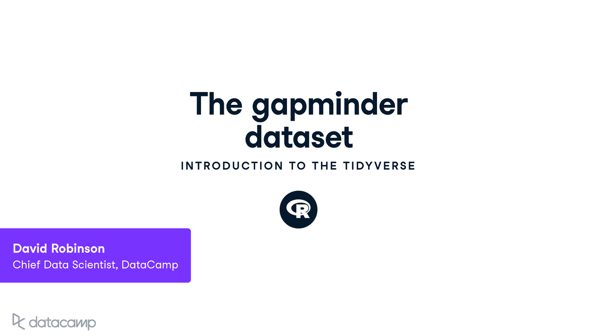 Chapter 1 - The gapminder dataset I N T R O D U C T I O N T O T H E T I DY V E R S E David ...