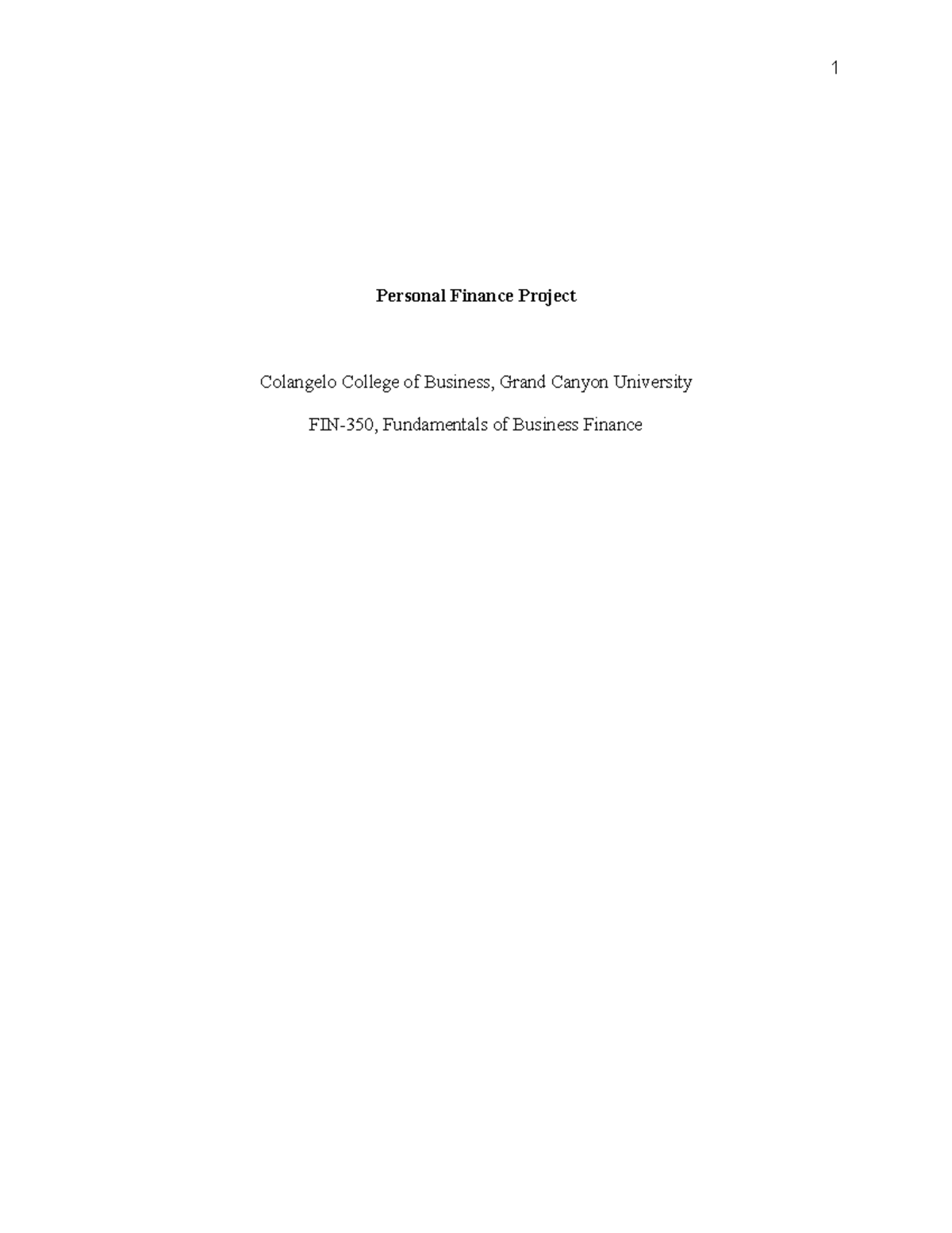 Copy of Personal Finance Project- Angela Davison Final Draft - Personal ...