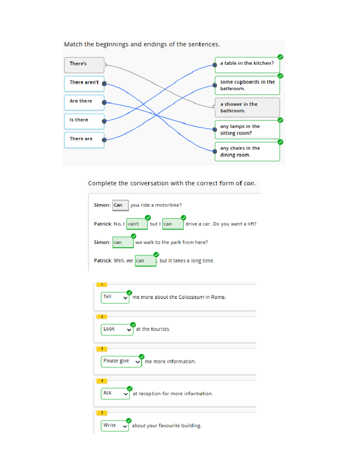Unit review 5 - Match the beginnings and endings of the sentences. a ...