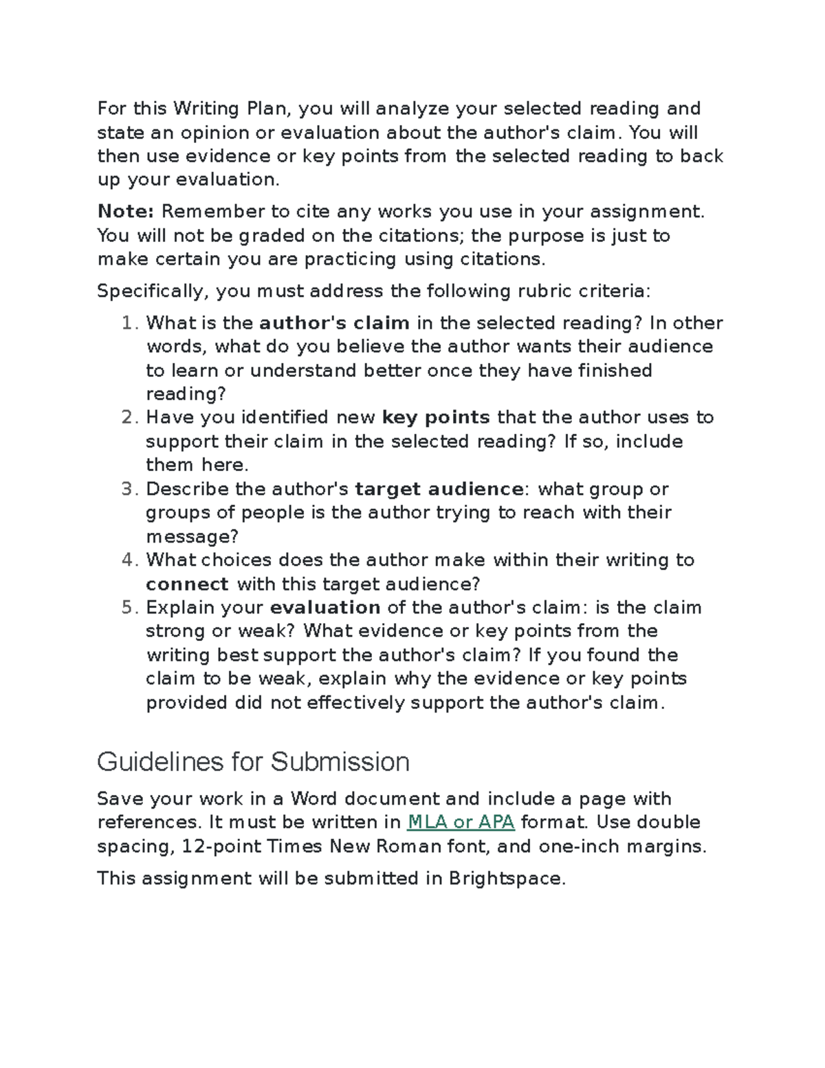 Chapter 3 assignment guide - For this Writing Plan, you will analyze ...