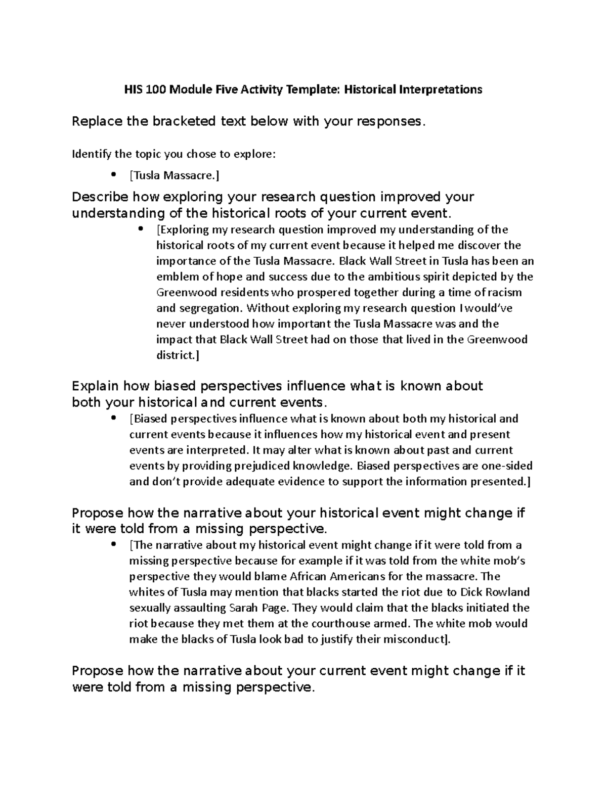 5-2 Activity - Historical Interpretation of Past and Present - HIS 100 ...