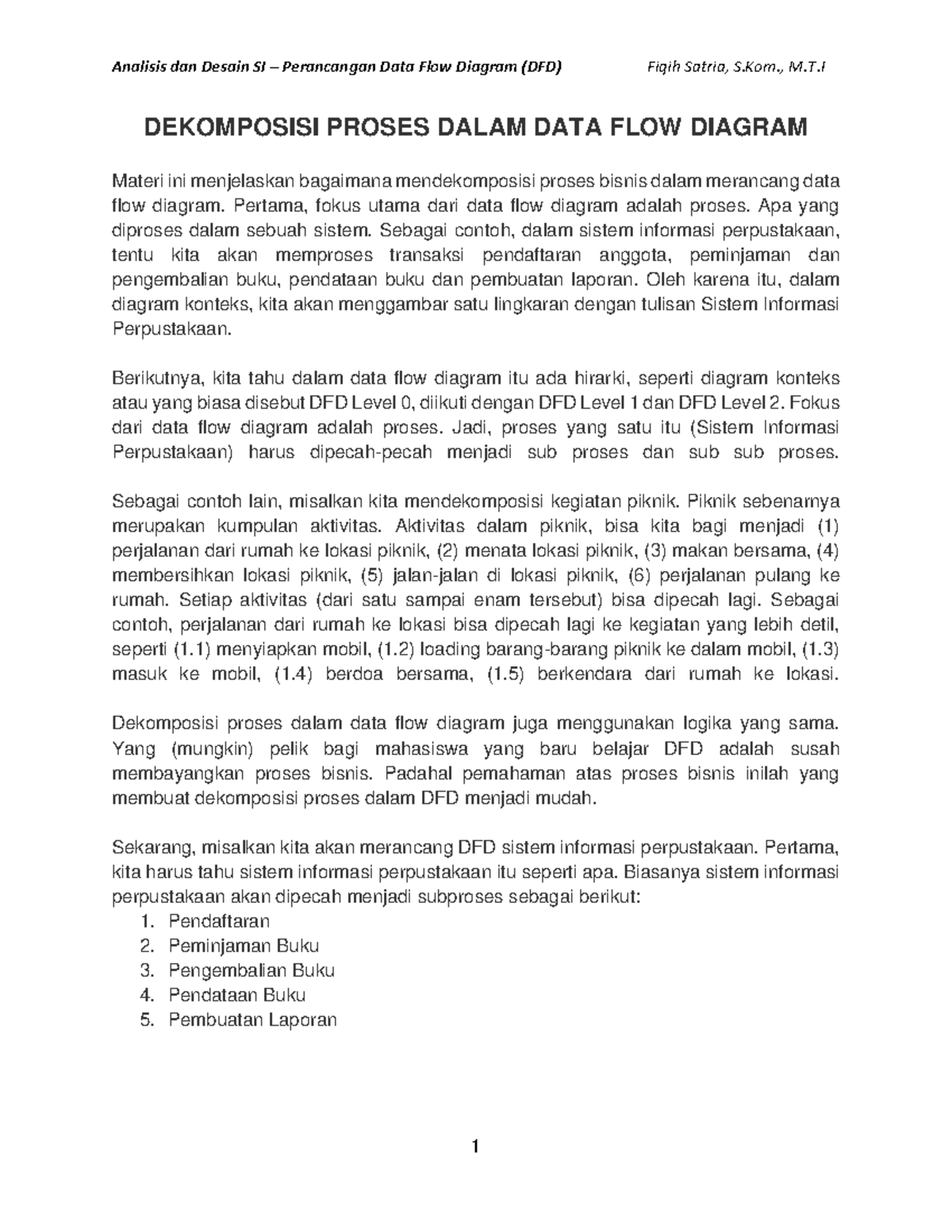 Dekomposisi Proses dalam Data Flow Diagram - DEKOMPOSISI PROSES DALAM ...